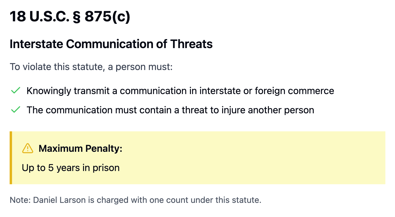 Colorado Man Daniel Larson Faces Federal Charges for Explosive Threats ...